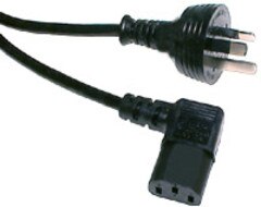 IEC Mains Cord - C13 Right-Angle Plug